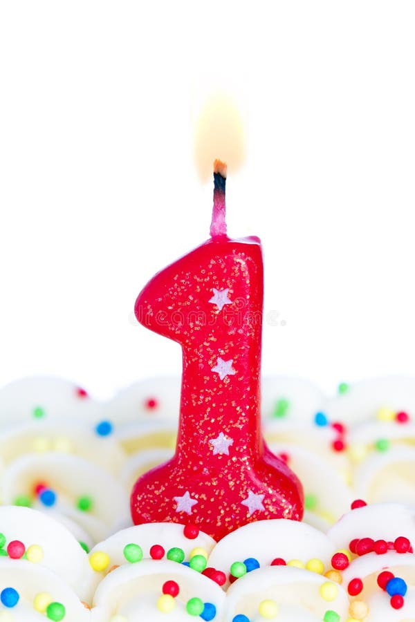 Stearinljus nummer ett arkivfoto. Bild av rött, ställe - 19901008