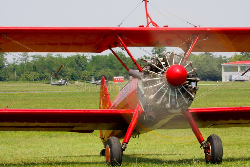 Stearman red biplane stock image. Image of pilot, biplane - 11001039