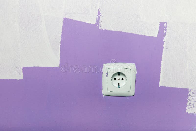 Steckdose auf Wand stockbild. Bild von rosa, europäisch - 37909615
