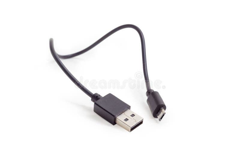 USB- Und Micro-USB-Stecker an Den Kabelenden Im Detail Stockfoto - Bild ...