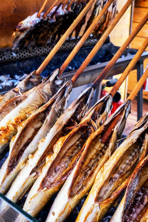 Grilled Fish Steckerlfisch Munich Oktoberfest Stock Photos - Free ...