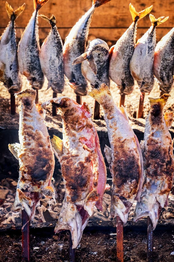 Grilled Fish Steckerlfisch Munich Oktoberfest Stock Photos - Free ...