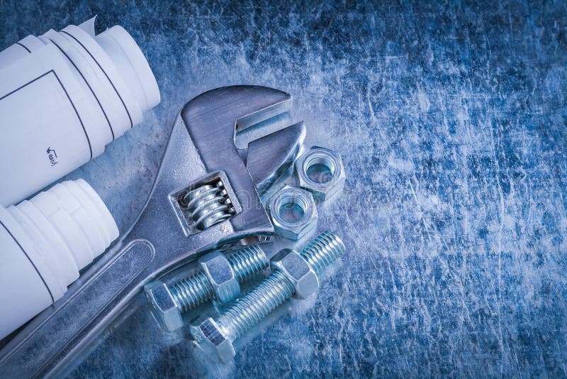 Steel Adjustable Key Bolt and Nut on Metal Stock Image - Image of ...