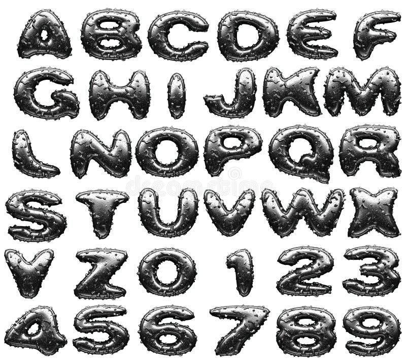 Steel alphabet set stock illustration. Illustration of symbol - 29155180