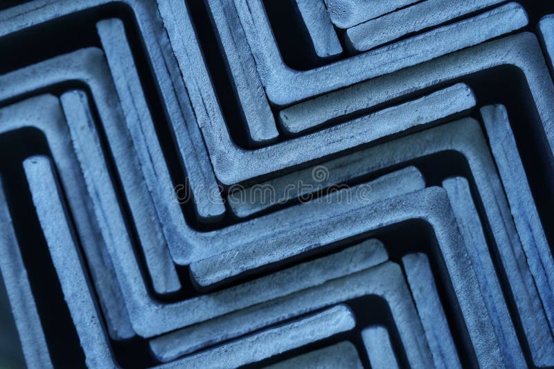 Steel Angles Bundle in a Warehouse Stock Image - Image of bundle, steel ...