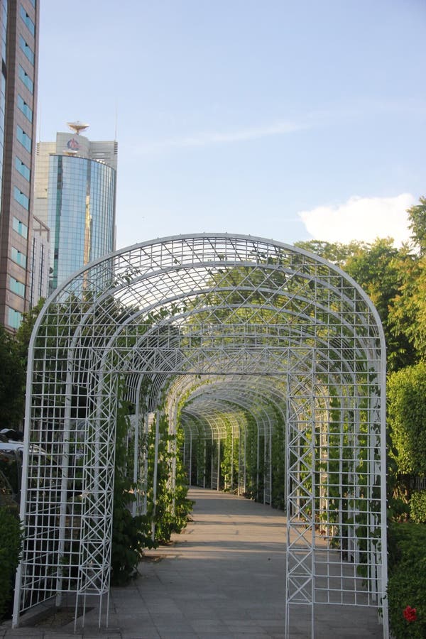 Steel Arched Corridor in SHEKOU Park Editorial Image - Image of ...