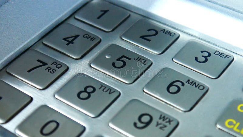 Close-up of a Steel ATM Keyboard Panel Stock Photo - Image of cash ...