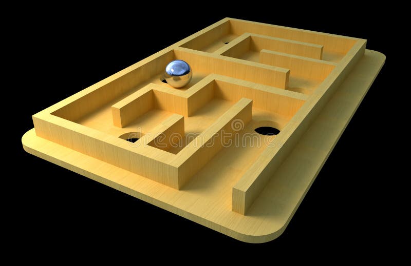 Steel ball in the maze stock illustration. Illustration of difficulty ...