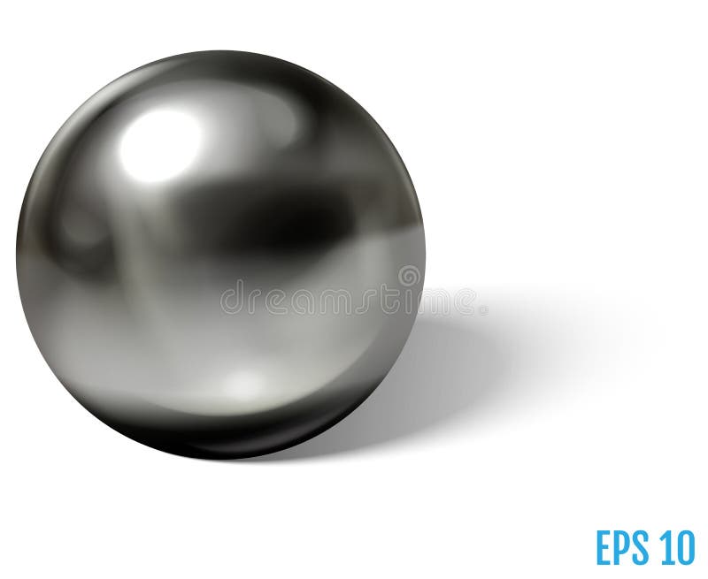 Steel Ball on White Surface Realistic Vector Stock Vector ...