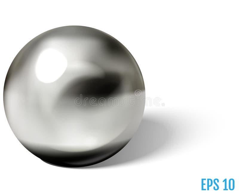 Steel Ball on White Surface Realistic Vector Stock Vector ...
