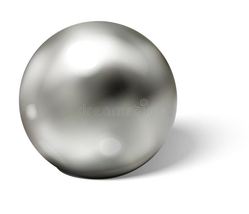 Steel Ball on White Surface Realistic Vector Stock Vector ...