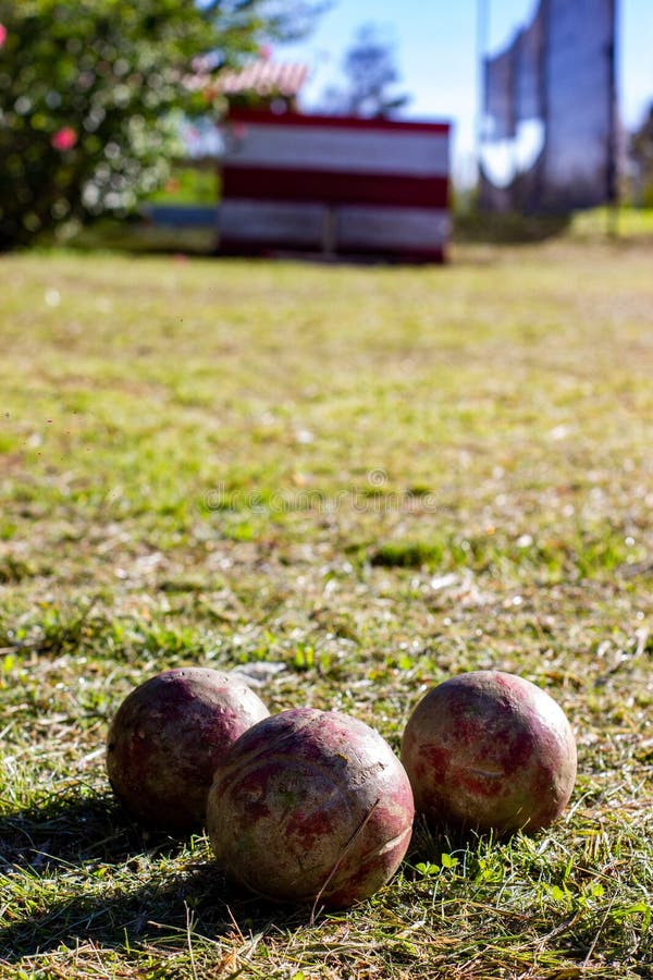 Steel balls on a farm stock image. Image of agriculture - 254100805