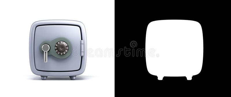 Steel Bank Safe 3d Render on White with Alpha Stock Illustration ...
