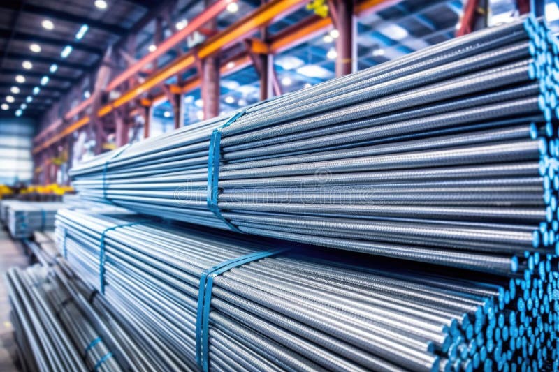 Steel Bar Bundles Ready for Shipment at Factory Stock Image - Image of ...