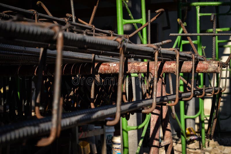 Steel Bars on Construction Site Stock Photo - Image of hard, line ...
