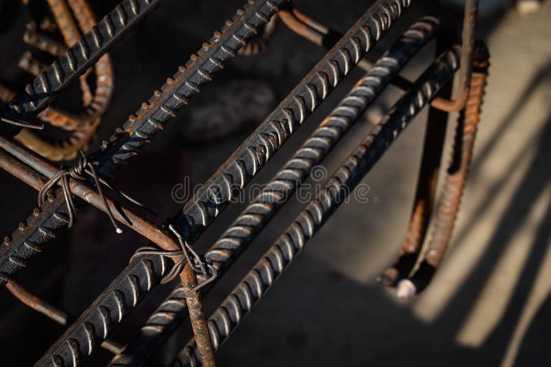 Steel Bars on Construction Site Stock Photo - Image of concept, lines ...