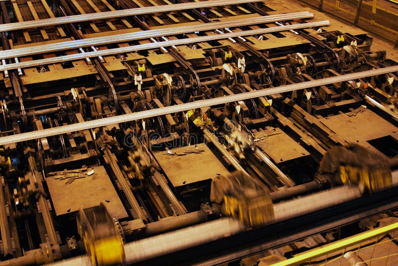 Steel Bar Handling and Bundling Machine. Stock Image - Image of complex ...