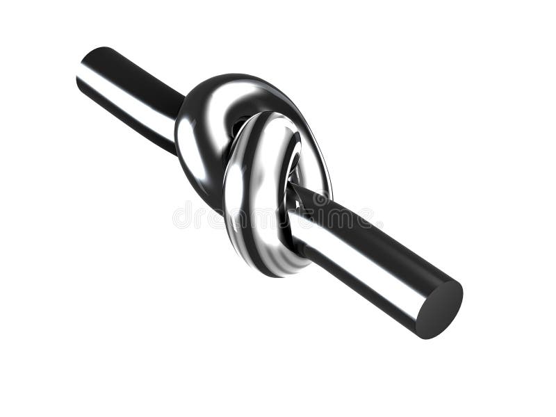 Steel bar with knot stock illustration. Illustration of render - 26687363