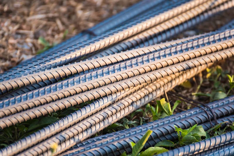 Steel Bar Material for Construction Stock Image - Image of site ...
