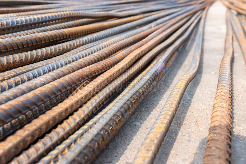 Steel Bar on the Road in Construction Site, Background Stock Image ...
