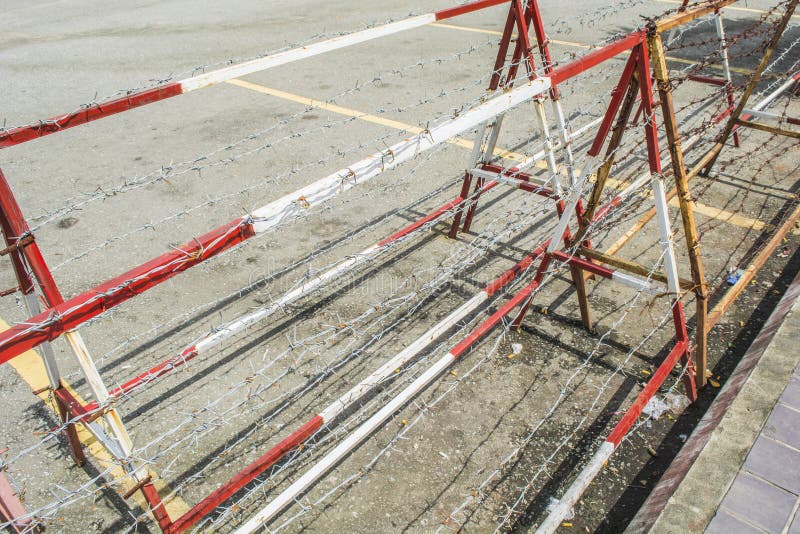 Steel barbed wire stock photo. Image of border, light - 58598048