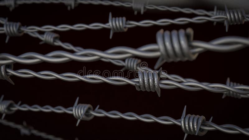 The Steel Barbed Wire for Security or War Concept 3d Rendering Stock ...