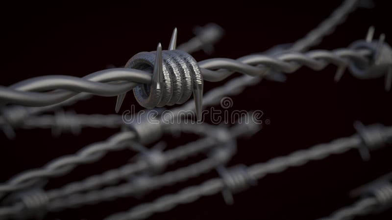 The Steel Barbed Wire for Security or War Concept 3d Rendering Stock ...