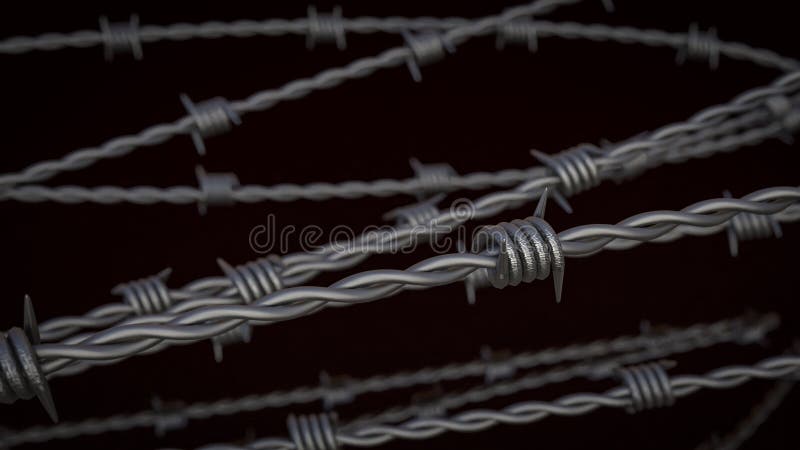 The Steel Barbed Wire for Security or War Concept 3d Rendering Stock ...