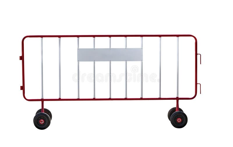 Steel Barrier on Wheel Isolated on White Stock Image - Image of metal ...