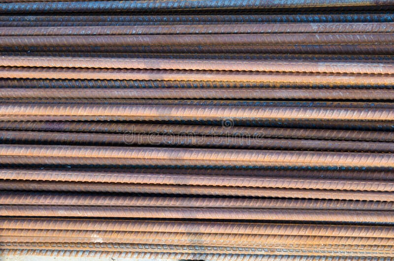 Steel bar stock photo. Image of corroded, pattern, parallel - 99378122