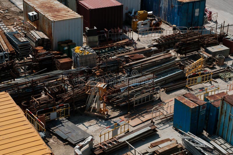 Steel Bars on Construction Material on Bulding Site Stock Photo - Image ...