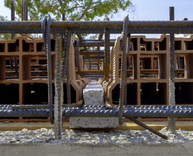 Steel Bars Construction Materials Stock Photo - Image of rebar, bars ...