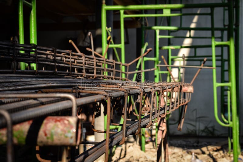 Steel Bars on Construction Site Stock Image - Image of build, labour ...