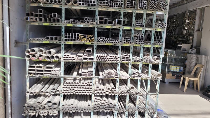 Steel Bars and Iron Materials at Hardware Store Stock Image - Image of ...