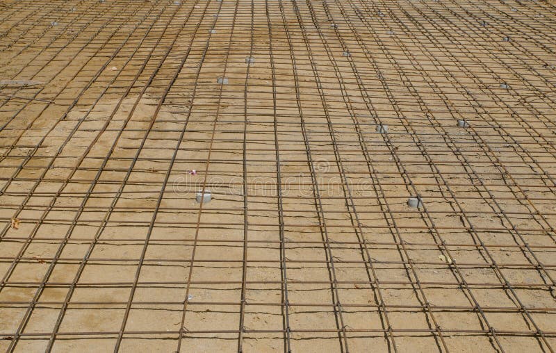 Steel Bars Mesh Reinforcement before Pouring Concrete Stock Image ...