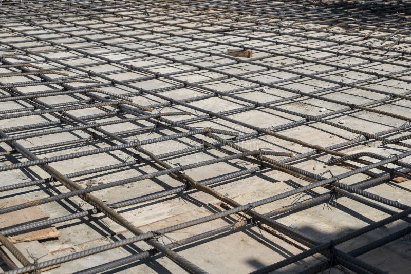 Mesh for Reinforcement Concrete Slab Stock Image - Image of ...
