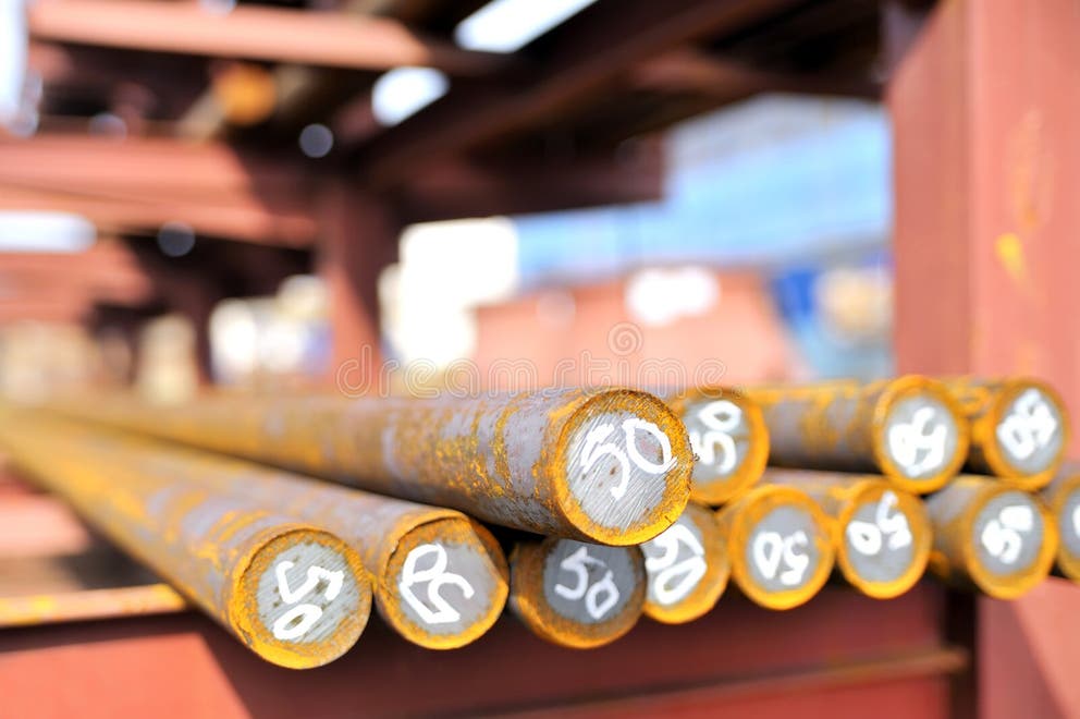 Steel bars in a pile stock image. Image of metal, bend - 18118617