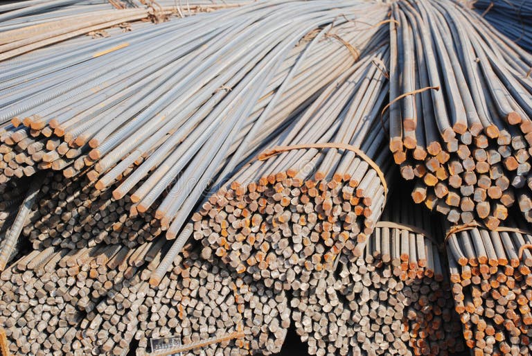The steel bars pile stock image. Image of materials, industrial - 7538937