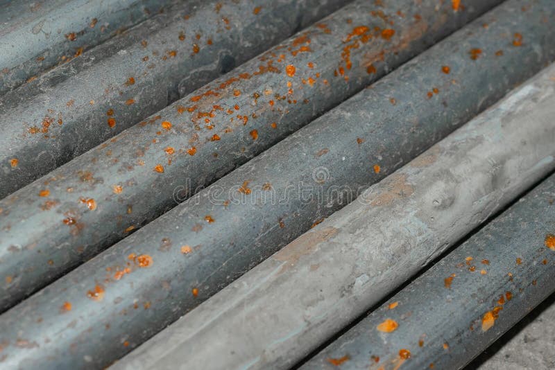 Steel Bars with Rust. Background Stock Photo - Image of manufacturing ...