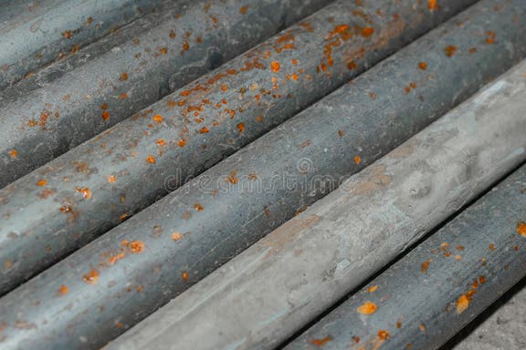 Steel Bars with Rust. Background Stock Photo - Image of manufacturing ...