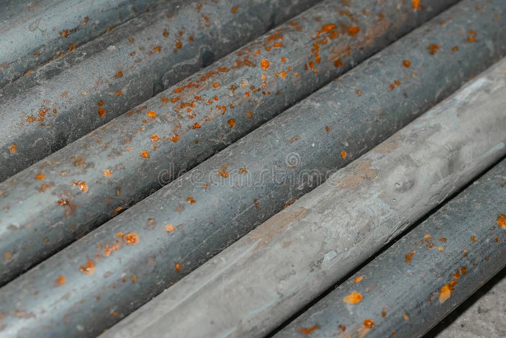 Steel Bars with Rust. Background Stock Photo - Image of manufacturing ...