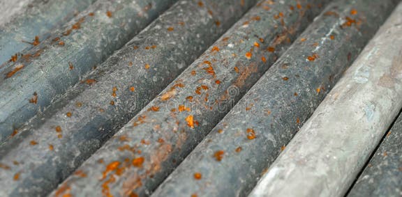 Steel Bars with Rust. Background Stock Image - Image of equipment ...