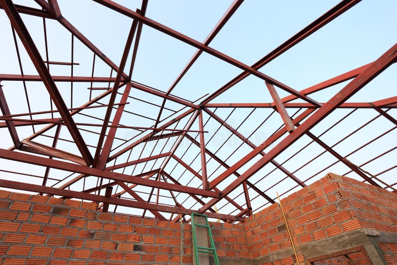 Steel Beam in Building Construction Stock Photo - Image of rebar ...