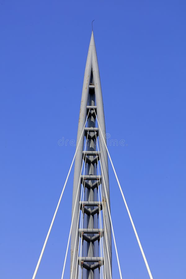 Steel Beam and Cable-stayed Cable Stock Photo - Image of fixed ...