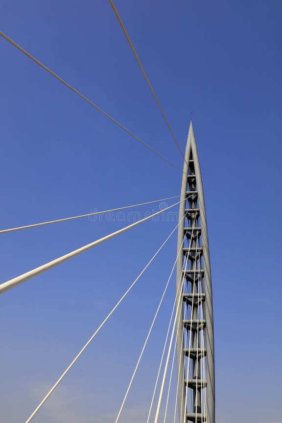 Steel Beam and Cable-stayed Cable Stock Image - Image of beam, sturdy ...