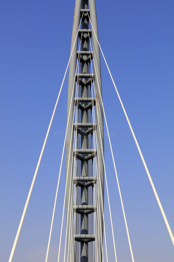 Steel Beam and Cable-stayed Cable Stock Image - Image of support ...