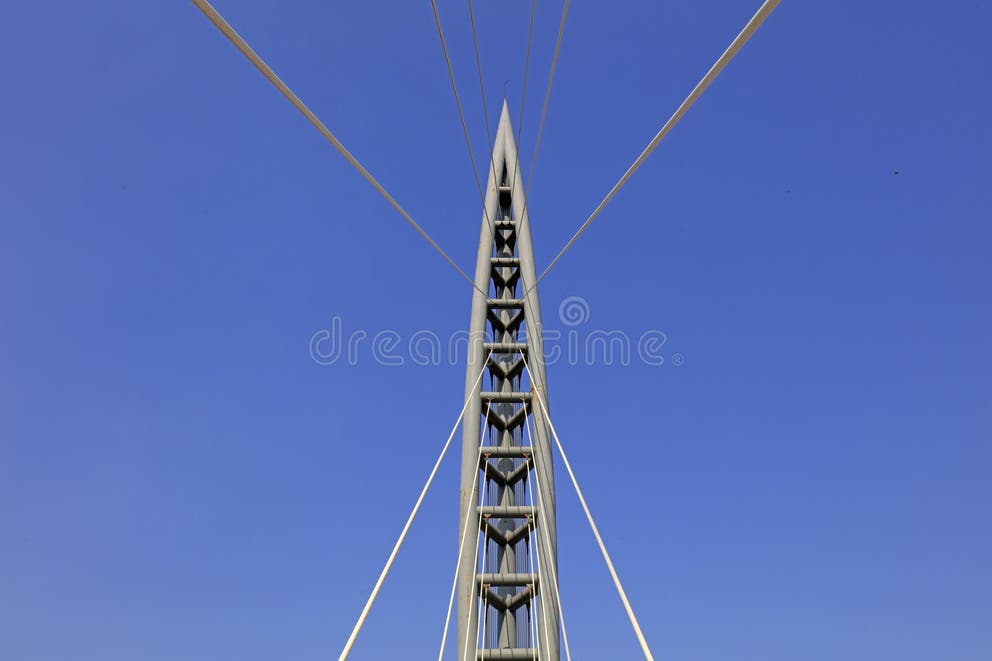 Steel Beam and Cable-stayed Cable Stock Photo - Image of modeling ...