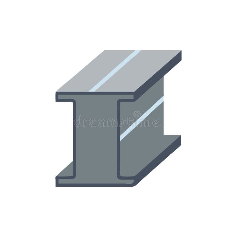 Steel Beam Icon for Construction and Structure Stock Image ...