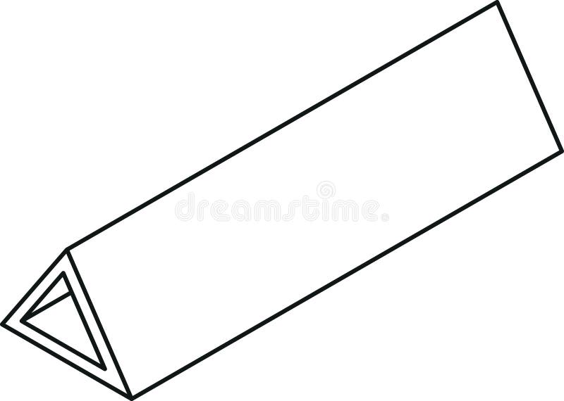 Steel Beam Icon with a Triangle Cross-section Isometric View in Thin ...