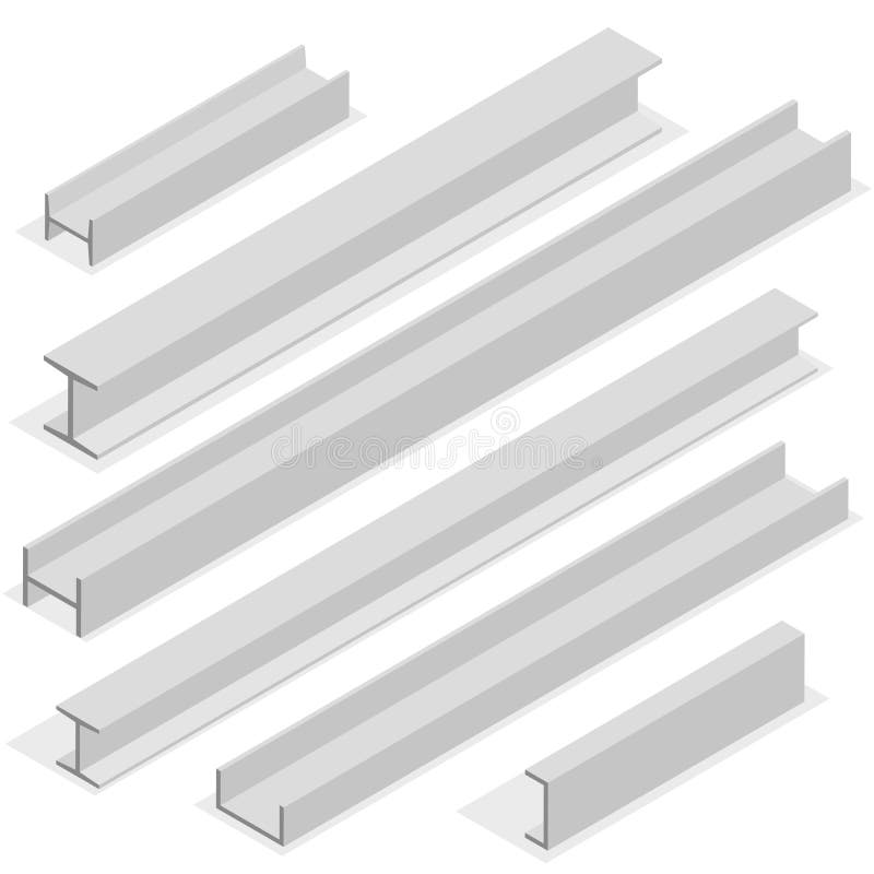Steel Beam Isometric Vector Illustration. Stock Vector - Illustration ...